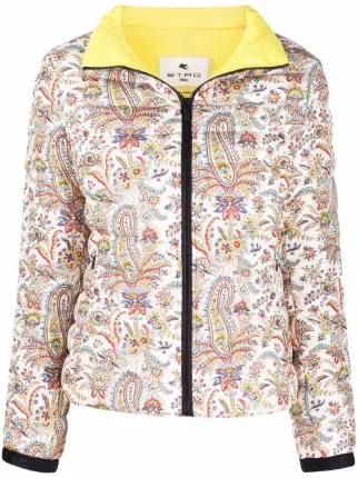 ETRO Floral paisley-print Quilted Down Jacket - Farfetch