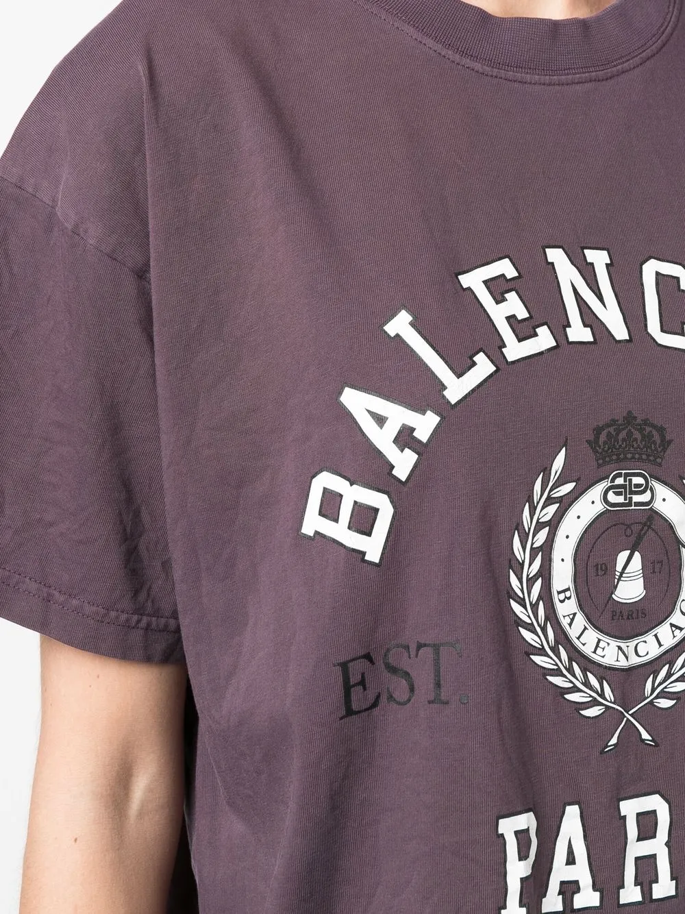 Balenciaga Oversize Logo-print T-shirt In Purple | ModeSens