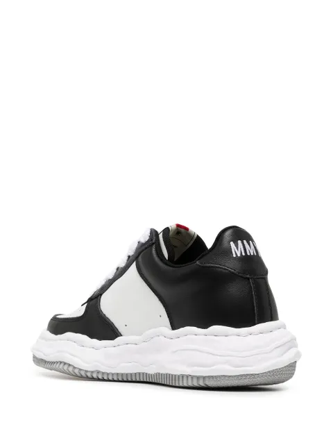 Shop Maison Mihara Yasuhiro Wayne two-tone leather sneakers with ...