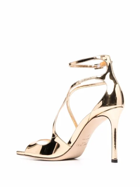 Jimmy Choo Azia metallic-effect sandals - FARFETCH