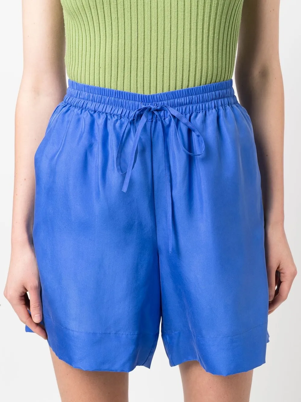 P A R O S H Silk Drawstring Shorts Farfetch