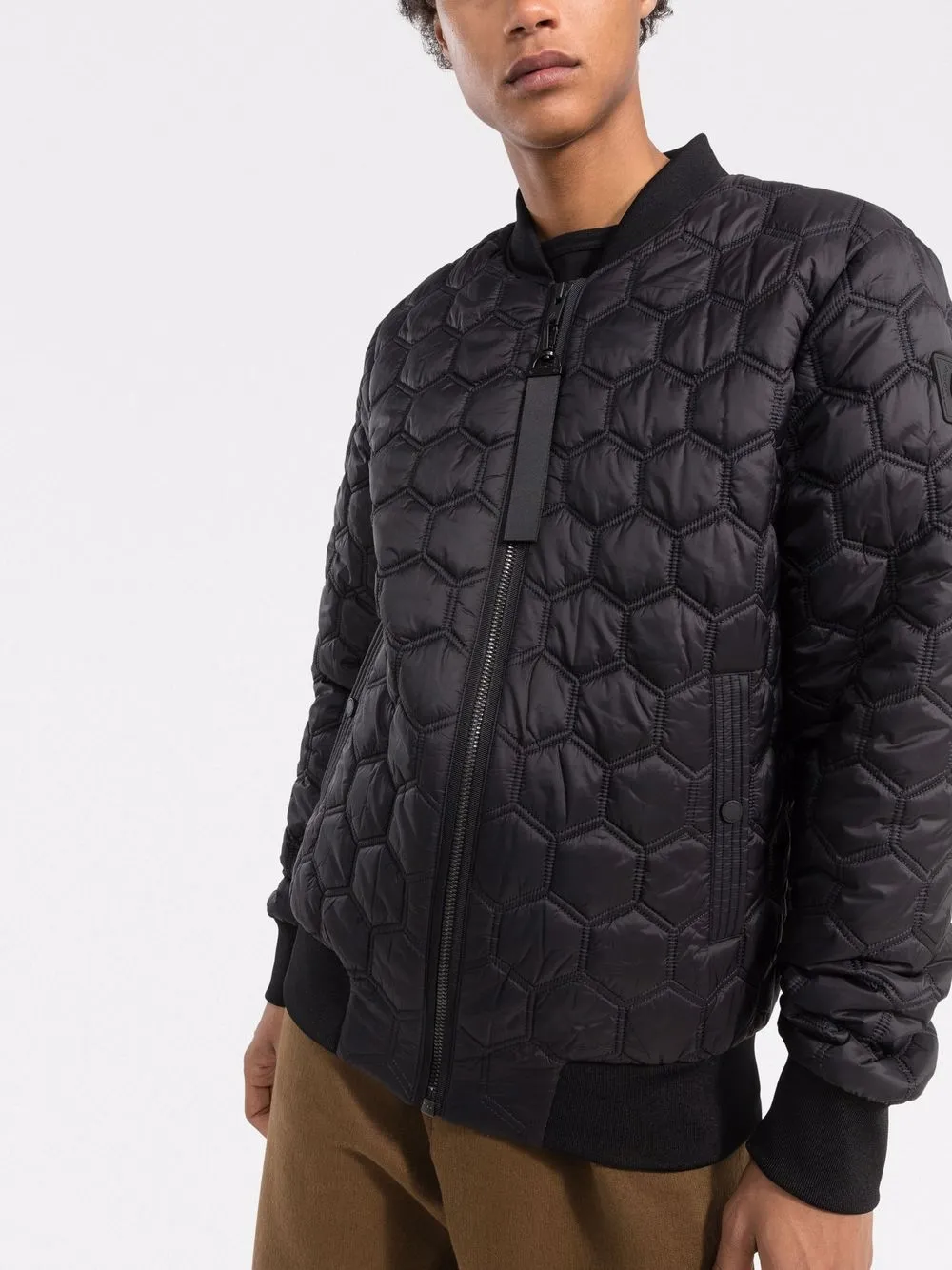 Moose Knuckles honeycomb-quilted logo-patch jacket | Smart Closet