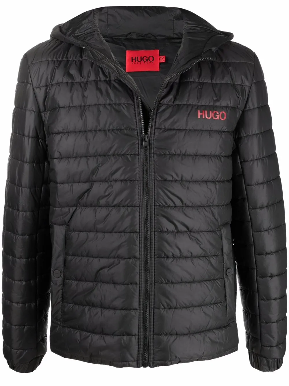 Hugo Logo-print Puffer Jacket In Black | ModeSens