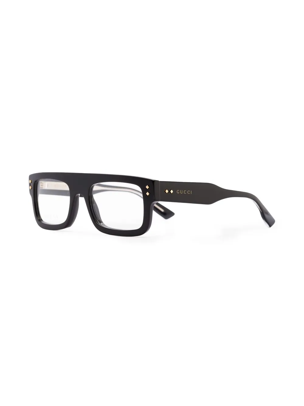 Gucci Logo-print Square-frame Glasses In Black | ModeSens