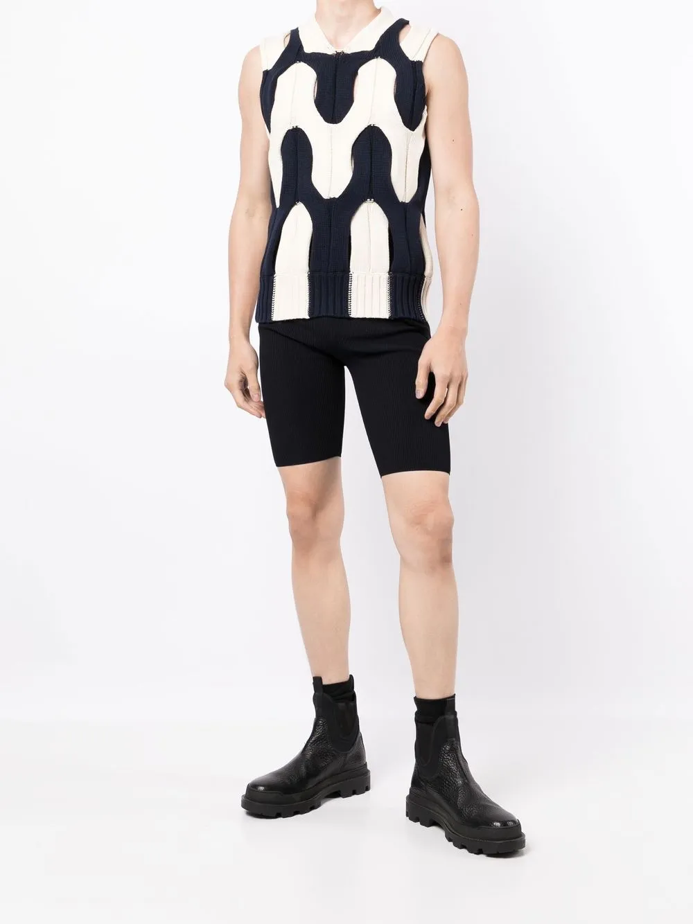 Dion Lee Two Tone Cut Out Ribbed Knit Vest Farfetch
