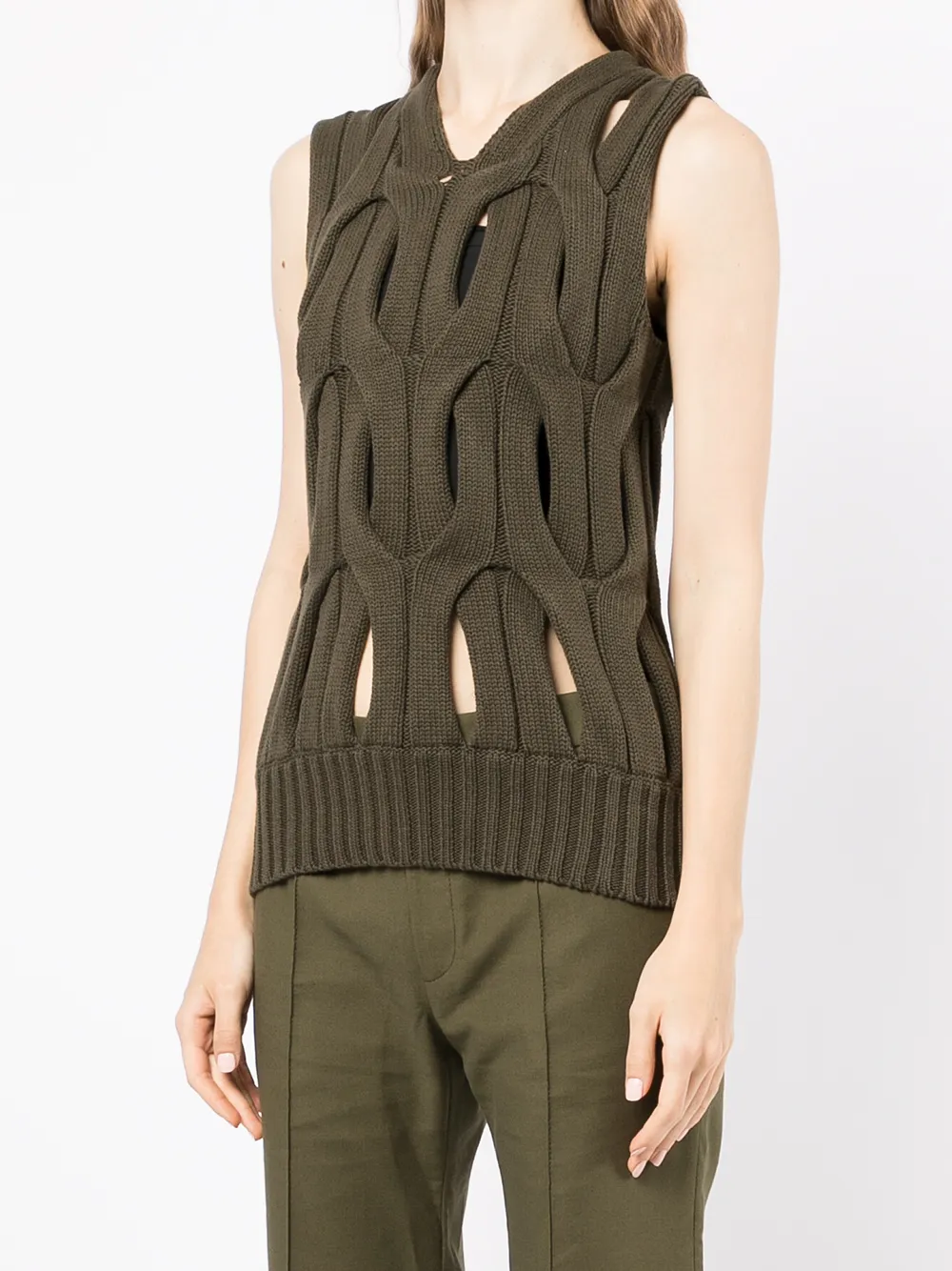 Dion Lee Cut Out Cable Knit Vest Farfetch