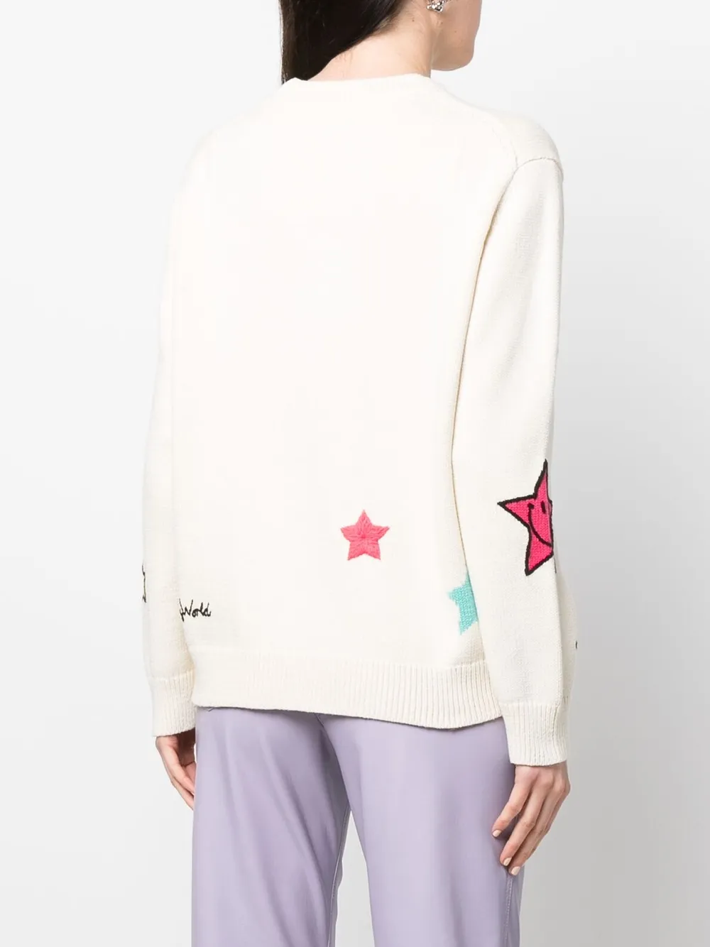 Chinti & Parker Smileyworld® Embroidered Smiley Jumper In Neutrals ...