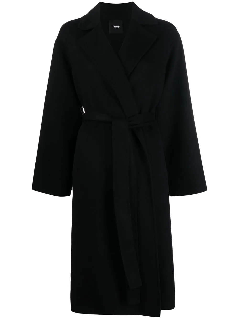Theory Belted Wool And Cashmere-blend Coat In Black | ModeSens