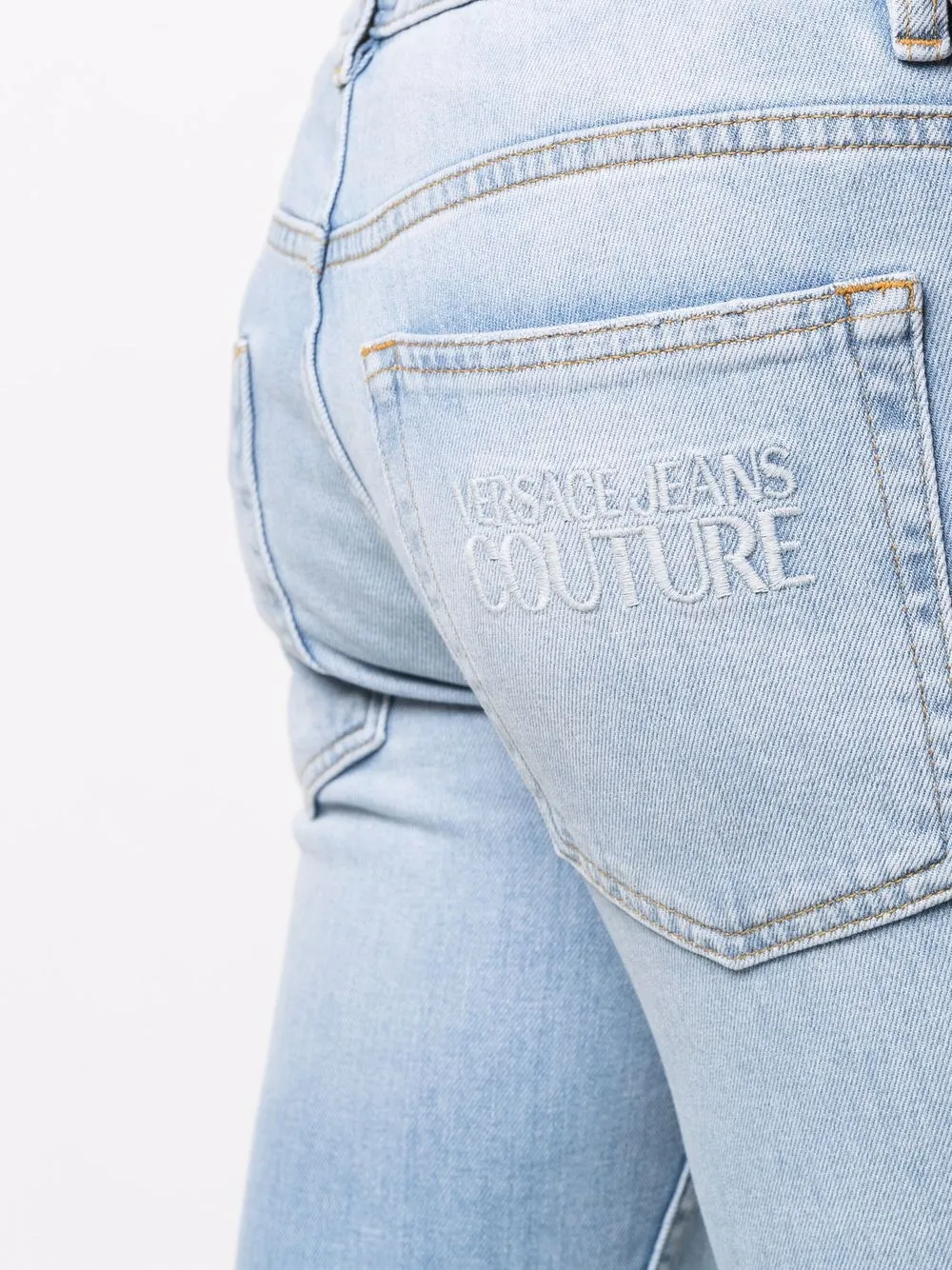 Versace Jeans Couture Ripped Detail Faded Jeans - Farfetch