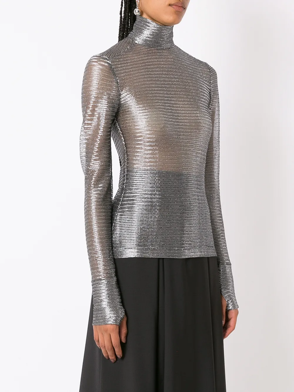 Gloria Coelho Metallic funnel-neck Top - Farfetch