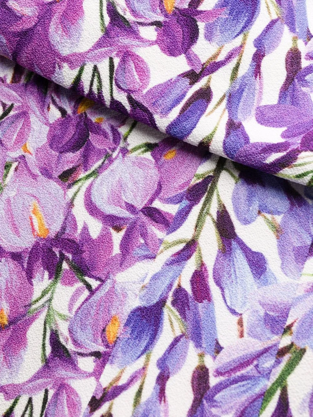 Shop Dolce Gabbana Wisteria print One shoulder Midi Dress With