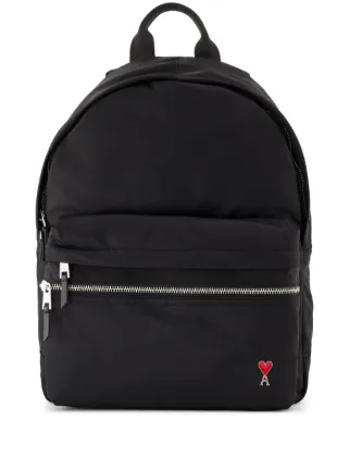 AMI Paris Ami De Coeur zip-fastening Backpack | Black | FARFETCH