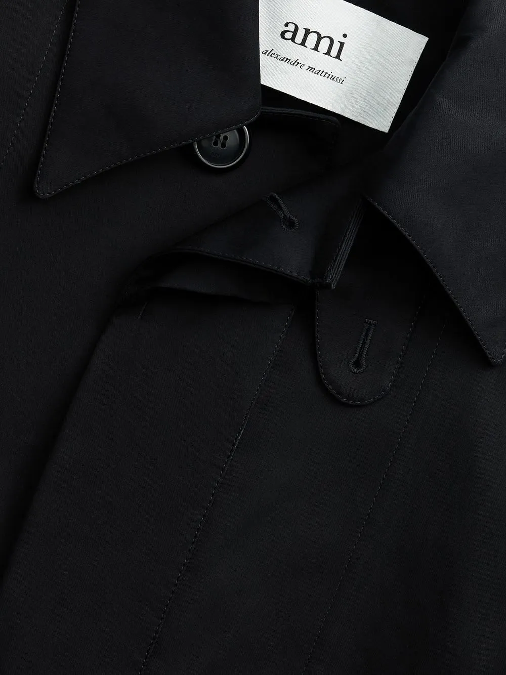 AMI Paris pointed-collar tie-waist Trench Coat - Farfetch