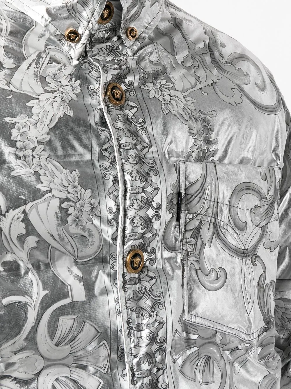 Versace baroque-pattern Print Puffer Jacket - Farfetch
