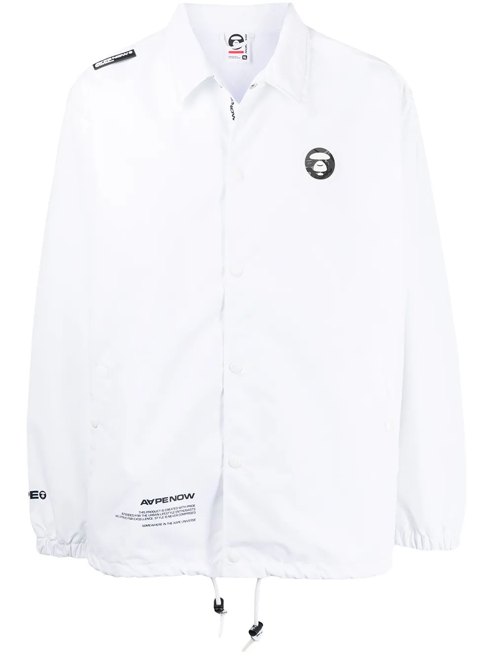 Aape By A Bathing Ape Logo-patch Shirt Jacket In White | ModeSens