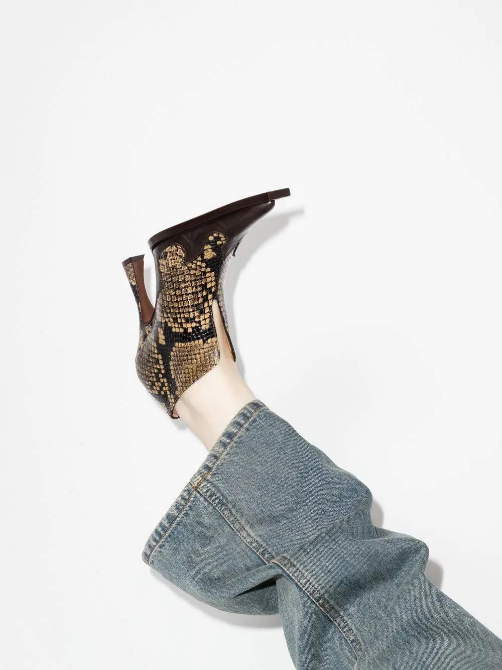 KNWLS Biscuit embossed snake boots | Smart Closet