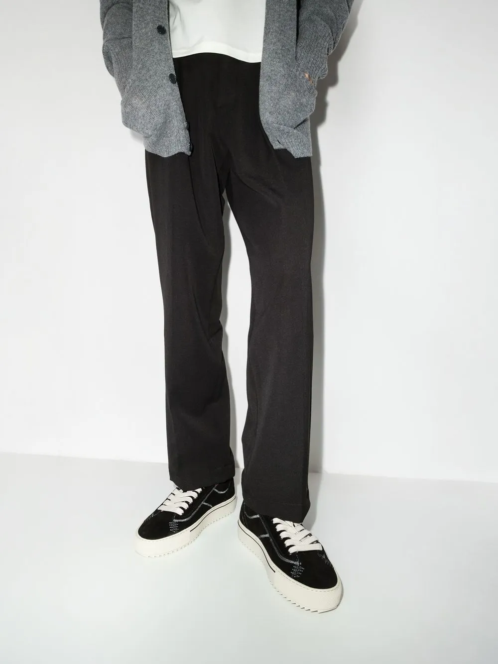 Represent White Alpha Low Top Suede Sneakers In Black | ModeSens