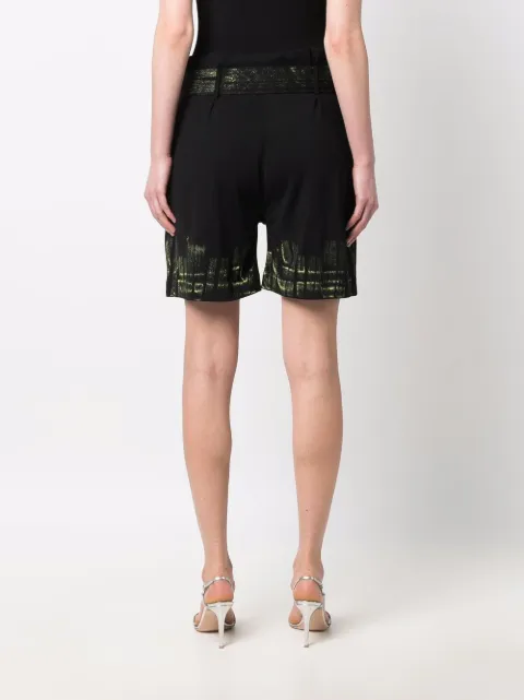 Antonella Rizza black Flo belted shorts for women | PTX221 at Farfetch.com