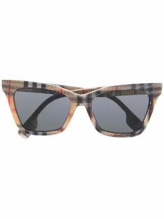Burberry Eyewear vintage-check cat-eye Sunglasses | Neutrals | FARFETCH