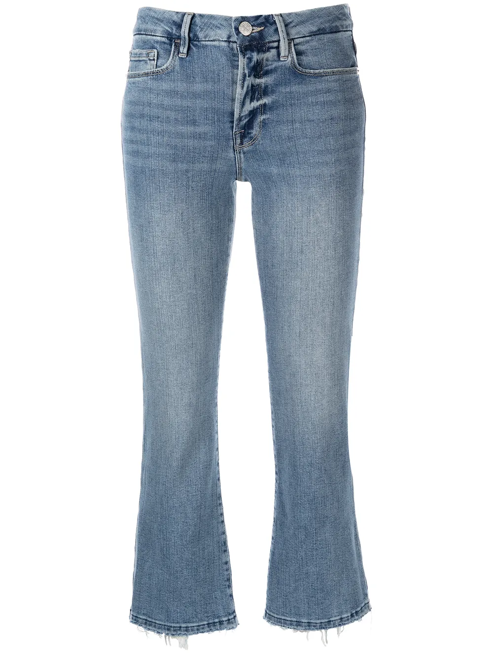 Frame Le Crop Mini Boot Low-rise Cropped Jeans In Blau | ModeSens