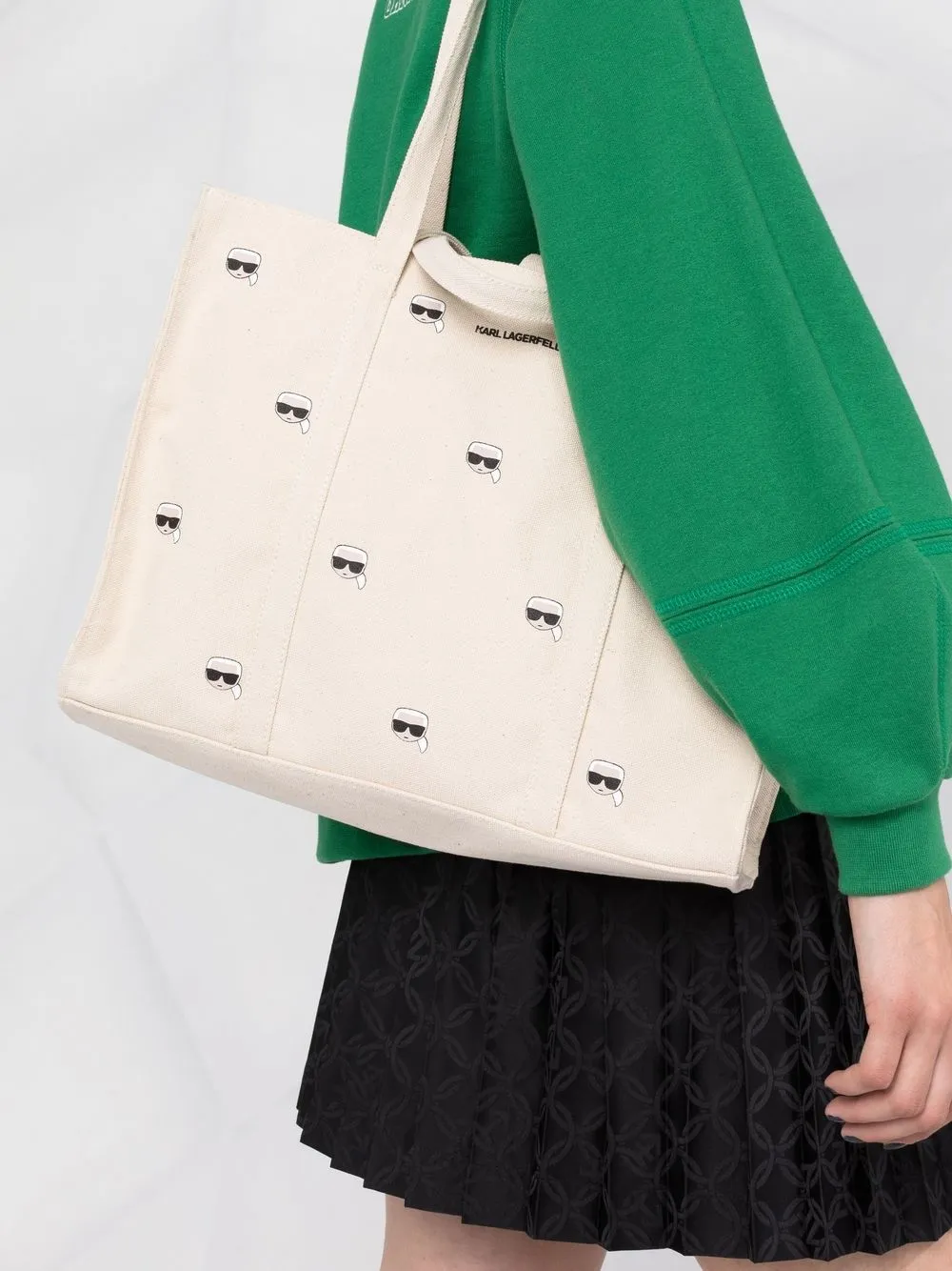 Karl Lagerfeld K/ikonik Karl Canvas Tote Bag In Beige | ModeSens