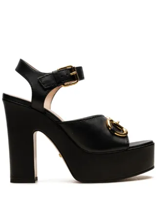 Gucci Horsebit-detailed Platform Sandals | Black | FARFETCH