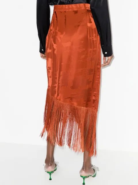 Taller Marmo mid-length Fringed Wrap Skirt - Farfetch