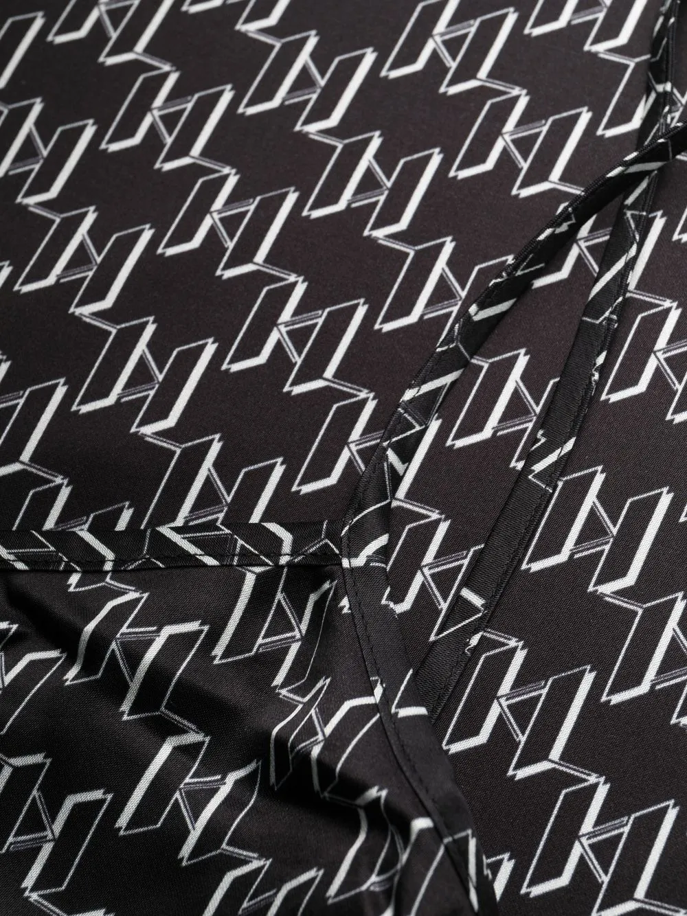 Karl Lagerfeld Monogram-print Slip Dress In Black | ModeSens