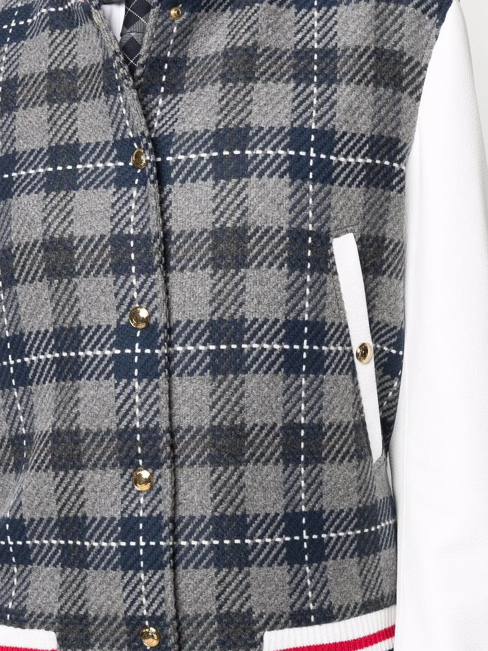 Thom Browne TB Tartan Cashmere Varsity Jacket - Farfetch