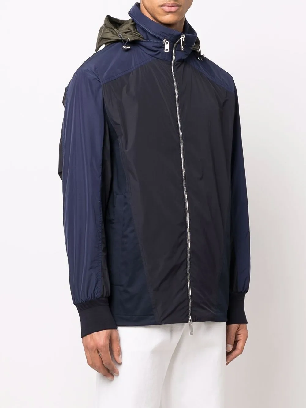 Moncler contrast-panel Detail Jacket | Blue | FARFETCH UK