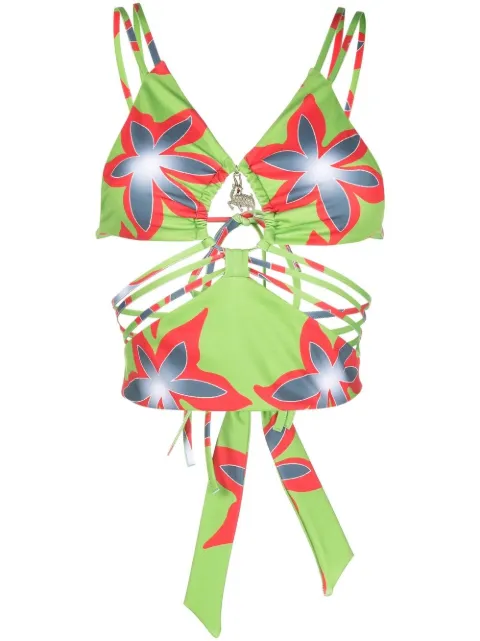 Chopova Lowena floral-print Bikini Top - Farfetch