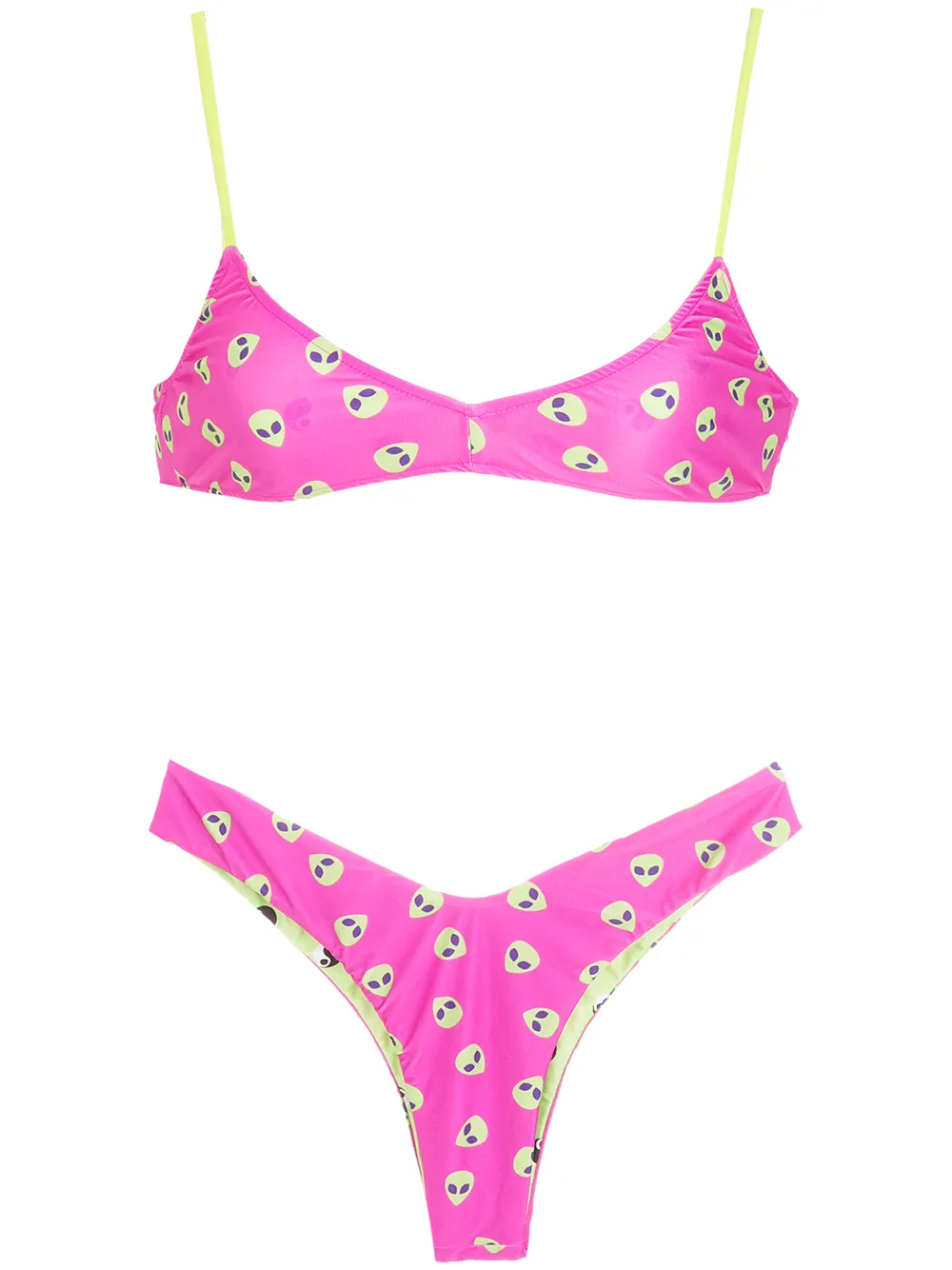 Triya Alien Print High Leg Bikini Farfetch