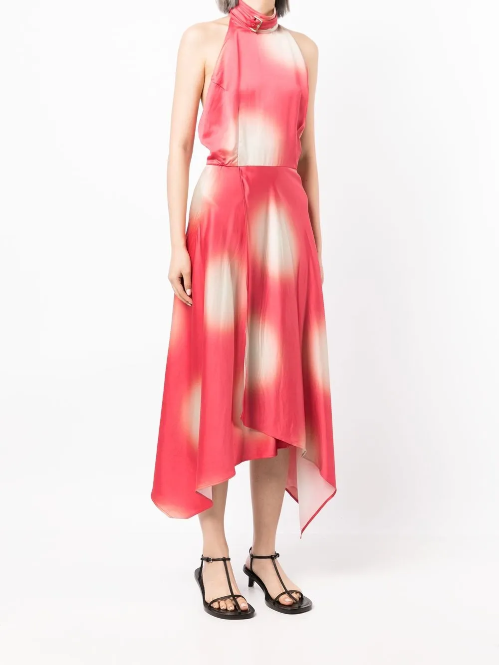Shanghai Tang Halterneck Midi Dress In Red | ModeSens