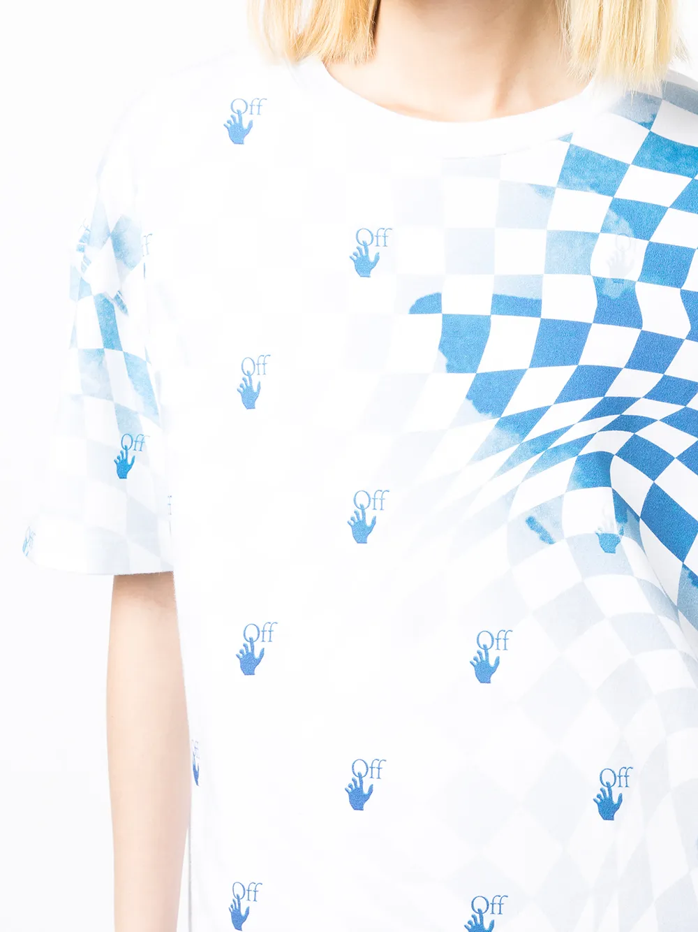Off-White Hands-Off Logo Checked T-shirt - Farfetch