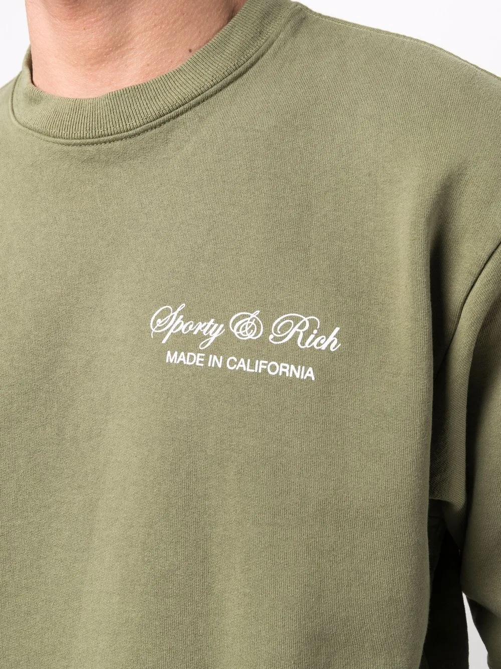 Sporty & Rich Script logo-print Cotton Sweatshirt - Farfetch