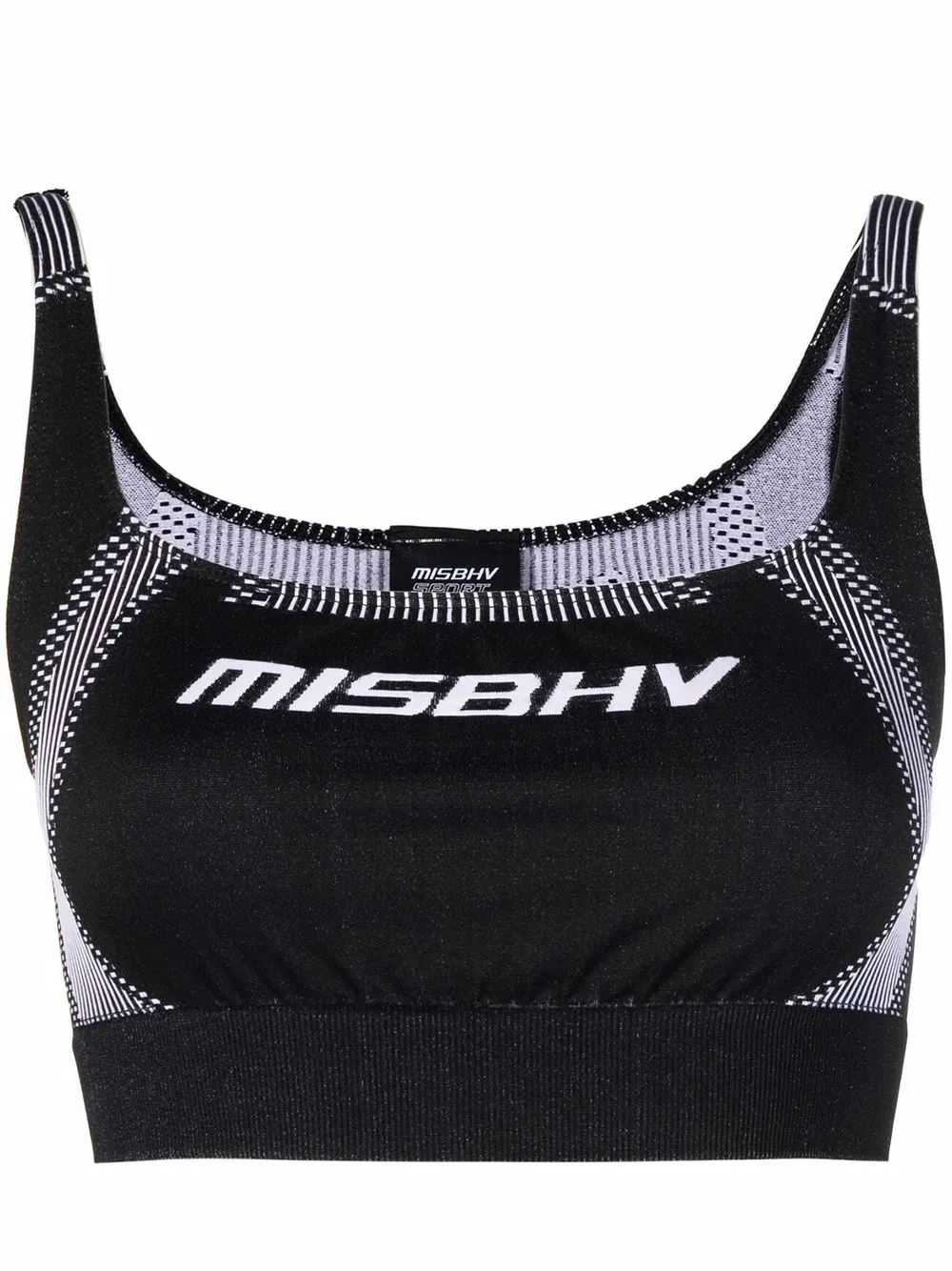 Misbhv Logo-print Compression Top In Black | ModeSens