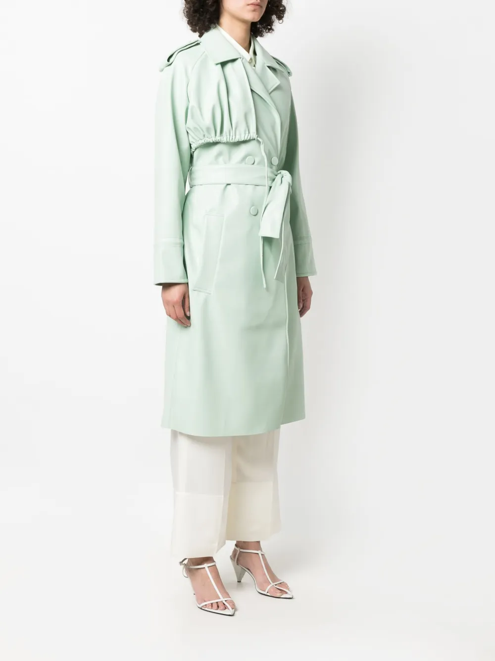 Themoirè Nappa Leather Belted Trench Coat - Farfetch