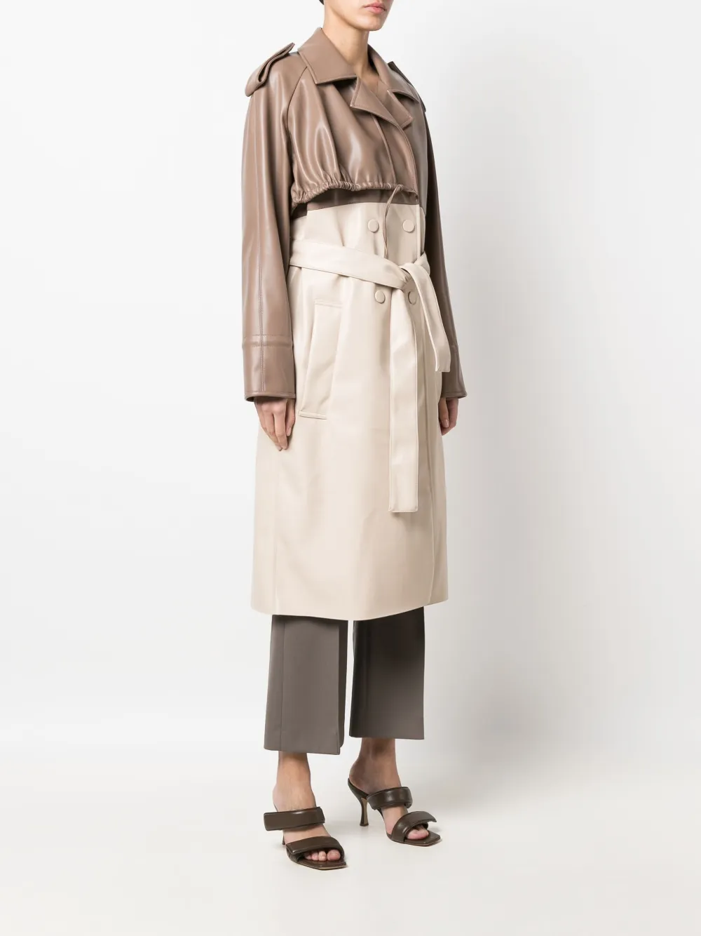 Themoirè two-tone Belted Trench Coat - Farfetch