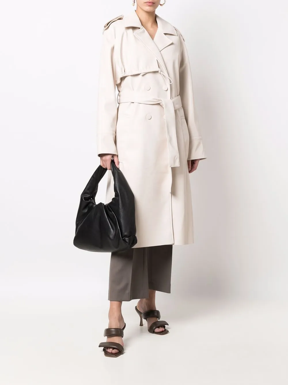 Themoirè Vegan Nappa Belted Trench Coat - Farfetch