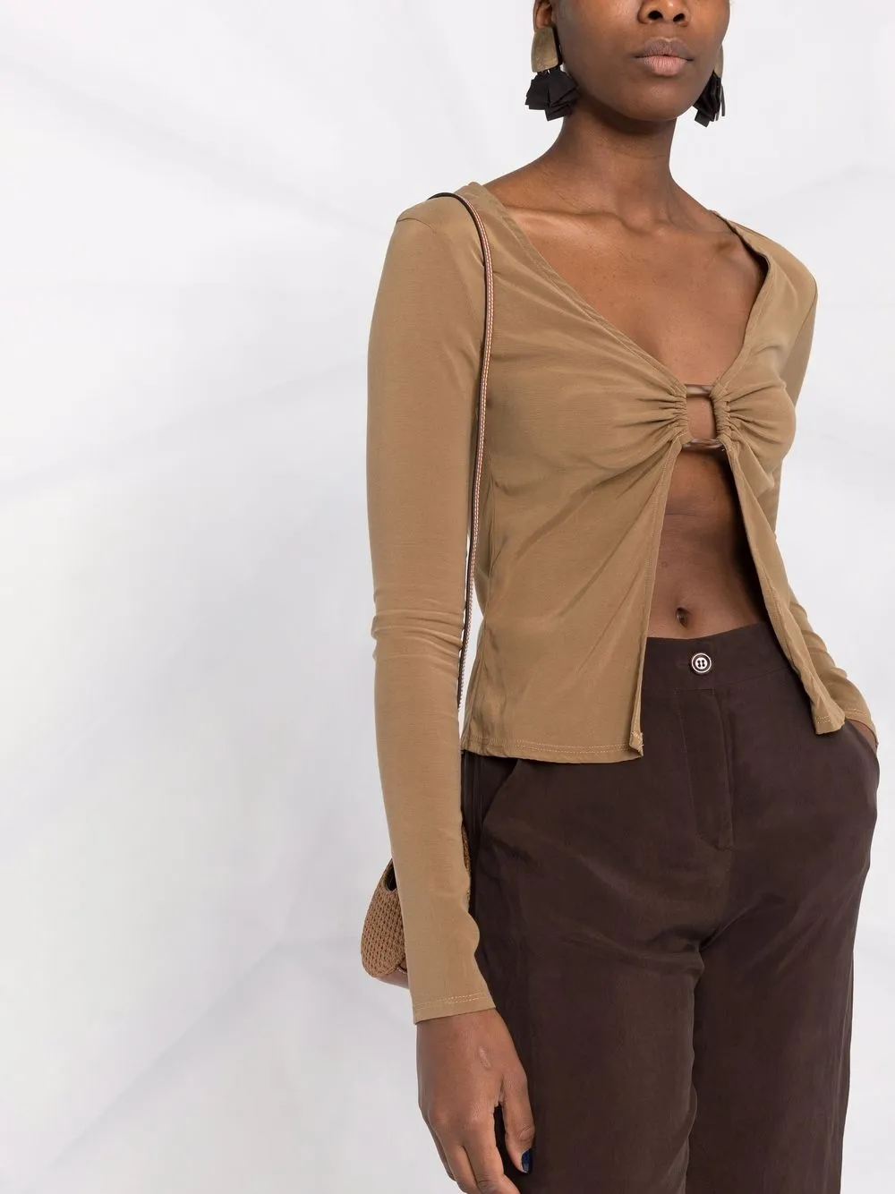 Anemos ring-detailed long-sleeved top | Smart Closet