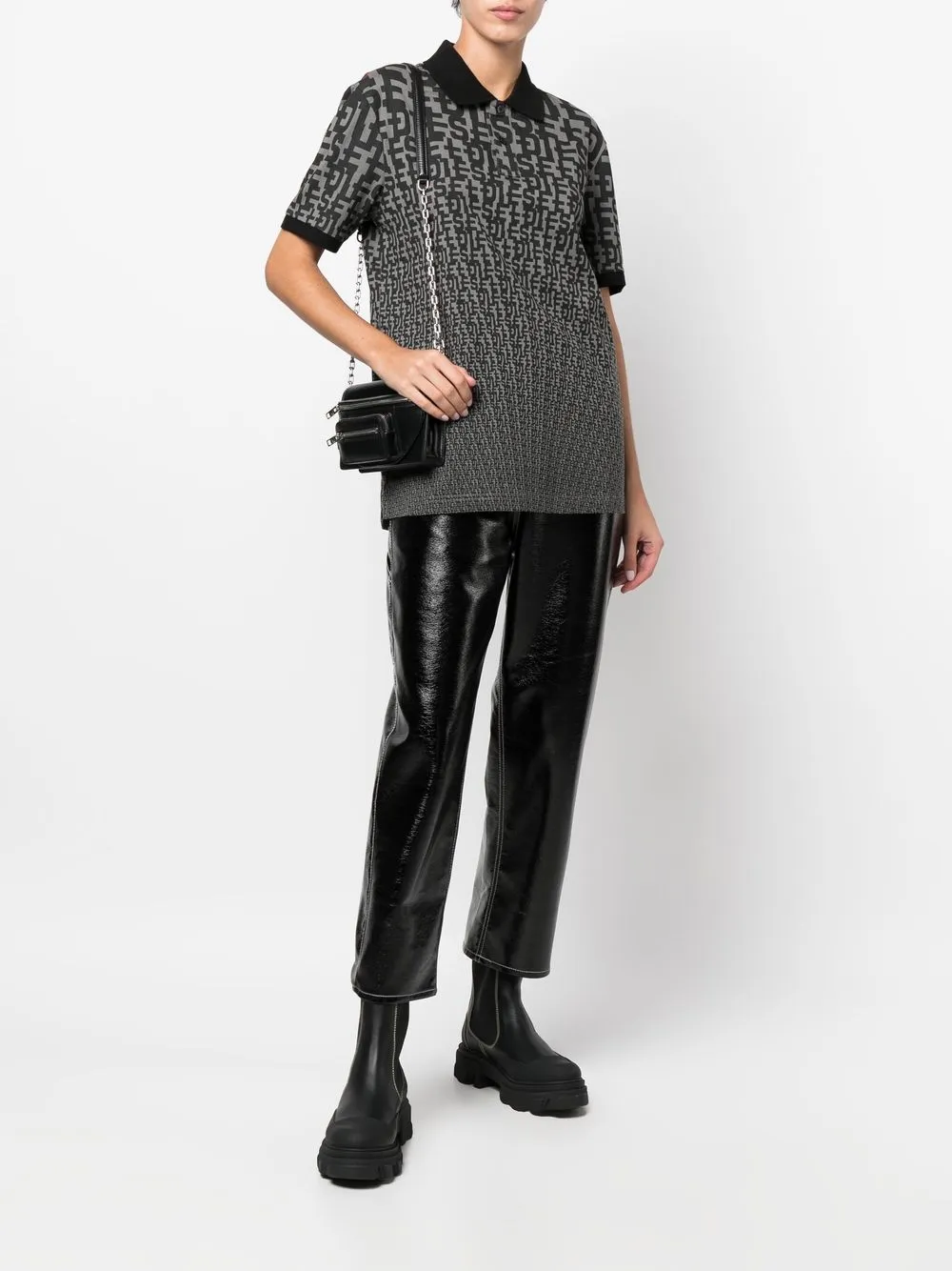 Diesel Logo-print Polo Shirt In Grey | ModeSens