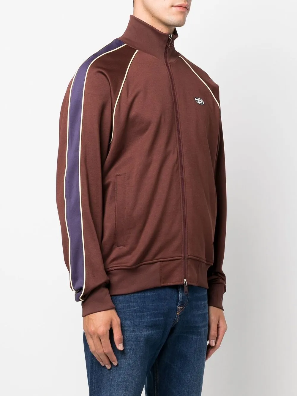 Diesel Logo-patch Track Jacket In Braun | ModeSens