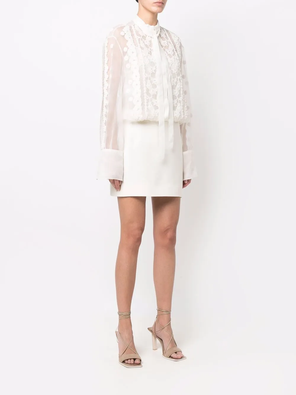 Valentino Garavani Floral Embroidered Long Sleeve Dress Farfetch