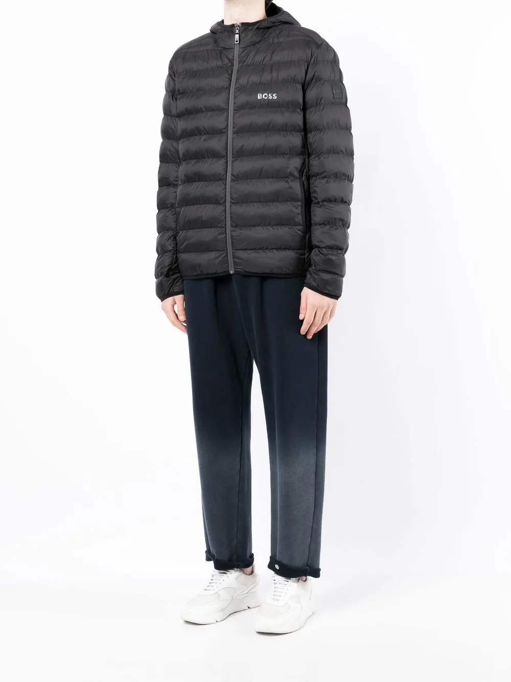 Hugo Boss Logo-print Puffer Jacket In Black | ModeSens