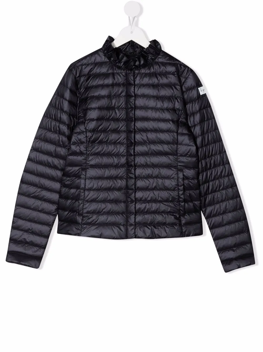 Il Gufo Kids' Logo-print Ruffled-neck Quilted Jacket In Blue | ModeSens