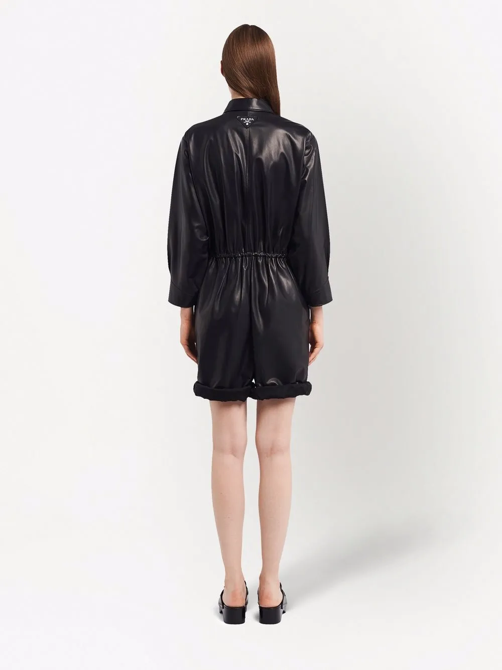 Prada drawstring-waist long-sleeve Playsuit - Farfetch