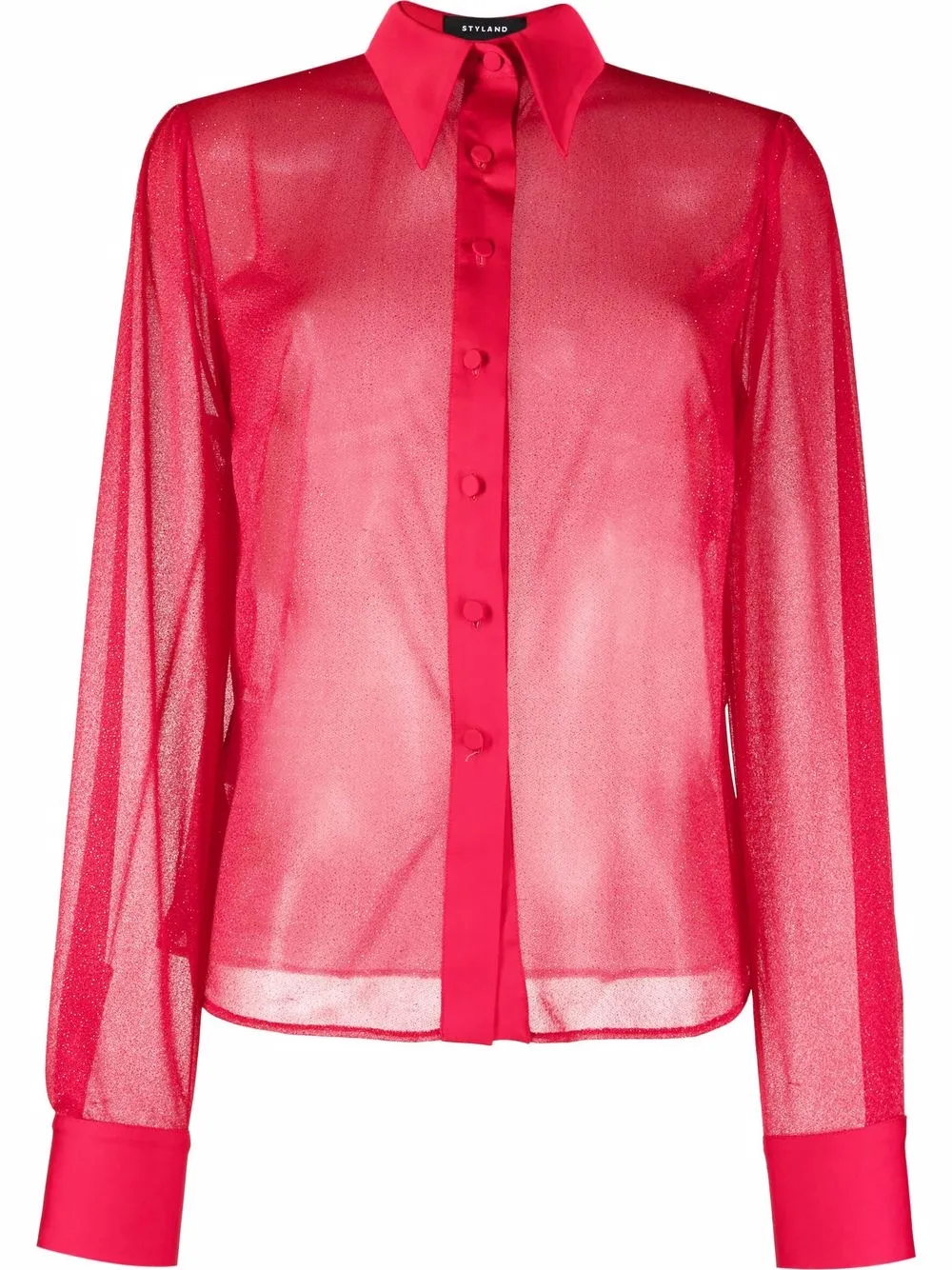 STYLAND Semi sheer Buttoned Shirt Farfetch styland-semi-sheer-buttoned-shirt-farfetch