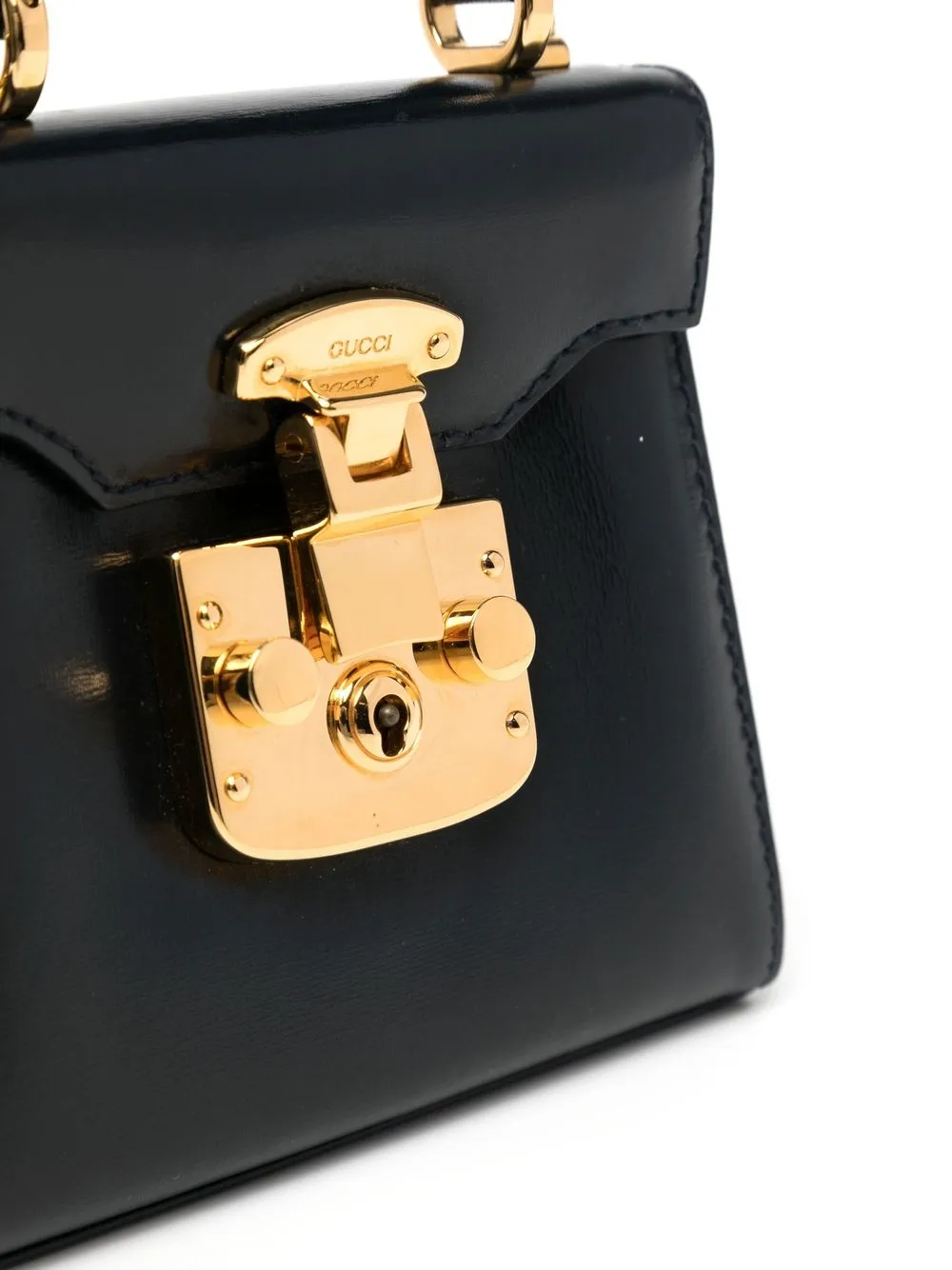 Pre-owned Gucci 1990-2000s Mini Lady Lock Two-way Bag In Black | ModeSens