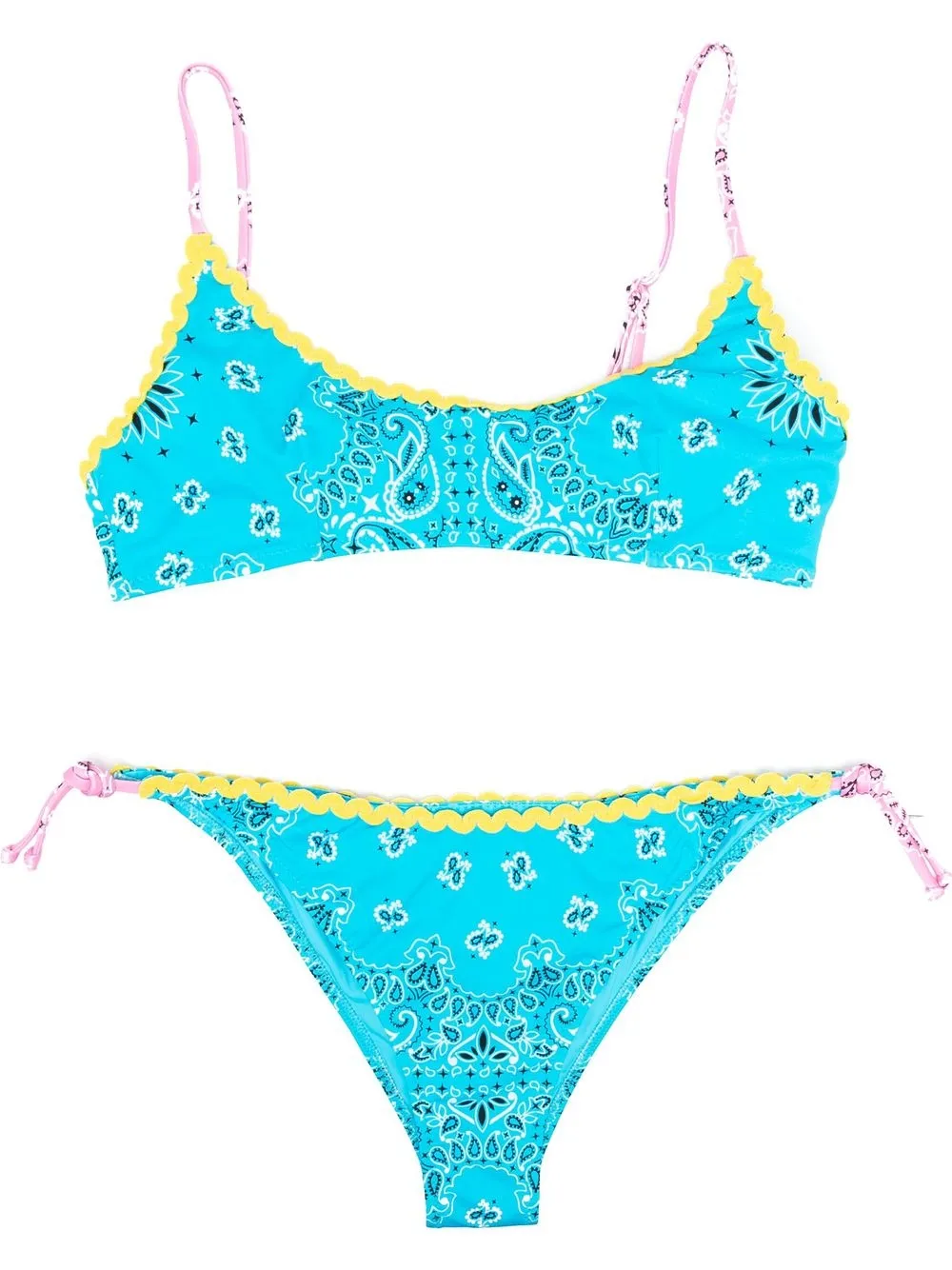 Mc2 Saint Barth Teen Jaiden Bandana-print Bikini Set In Blue | ModeSens