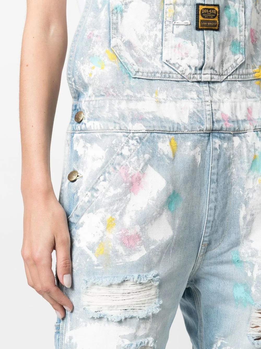 Washington Dee Cee Denim Overalls With Paint Stains Effect - Atterley ...